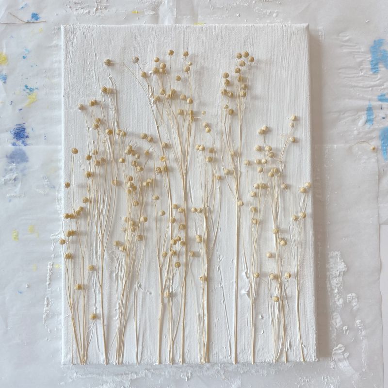 Anleitung Leinwand mit Strukturpaste und Trockenblumen gestalten günstig online kaufen