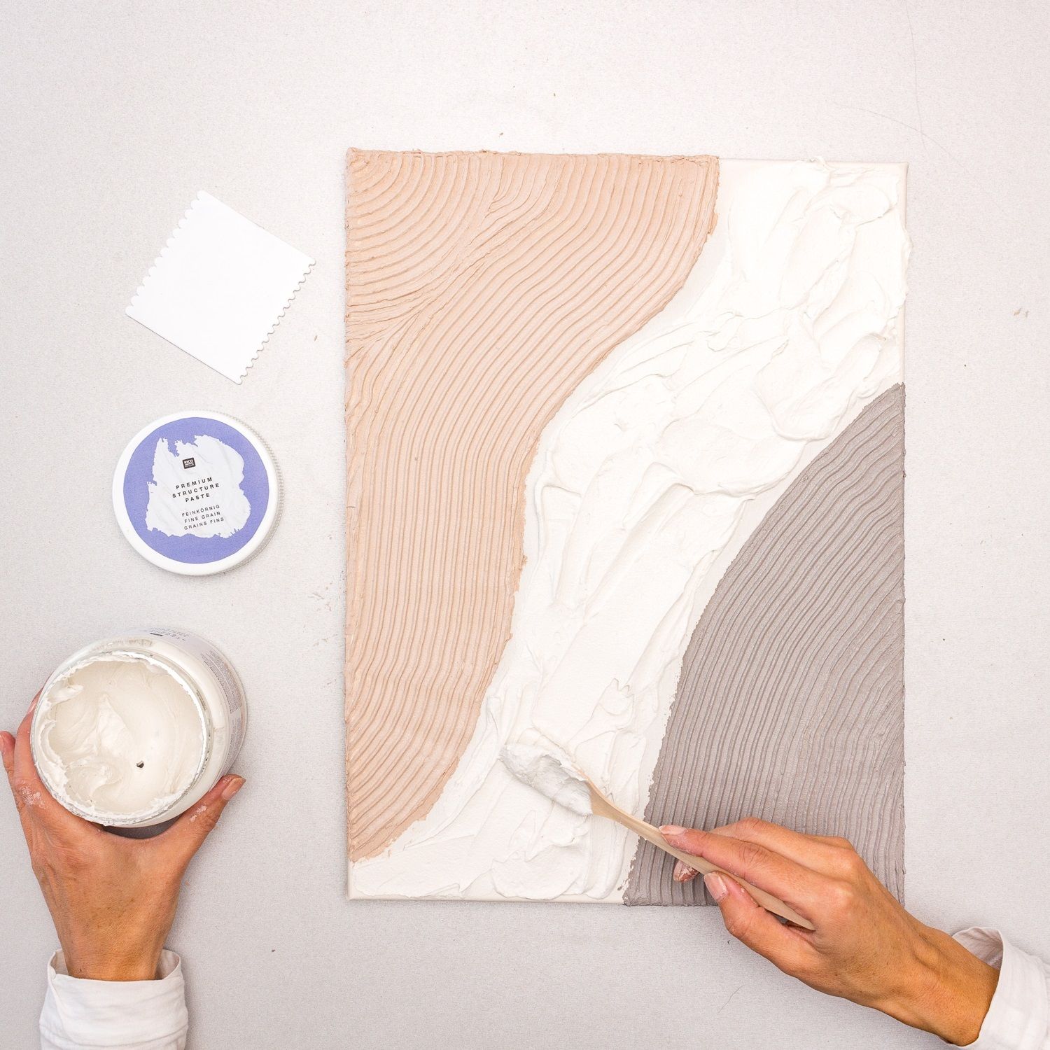 Anleitung Leinwand mit Strukturpaste und Acrylfarben gestalten günstig online kaufen