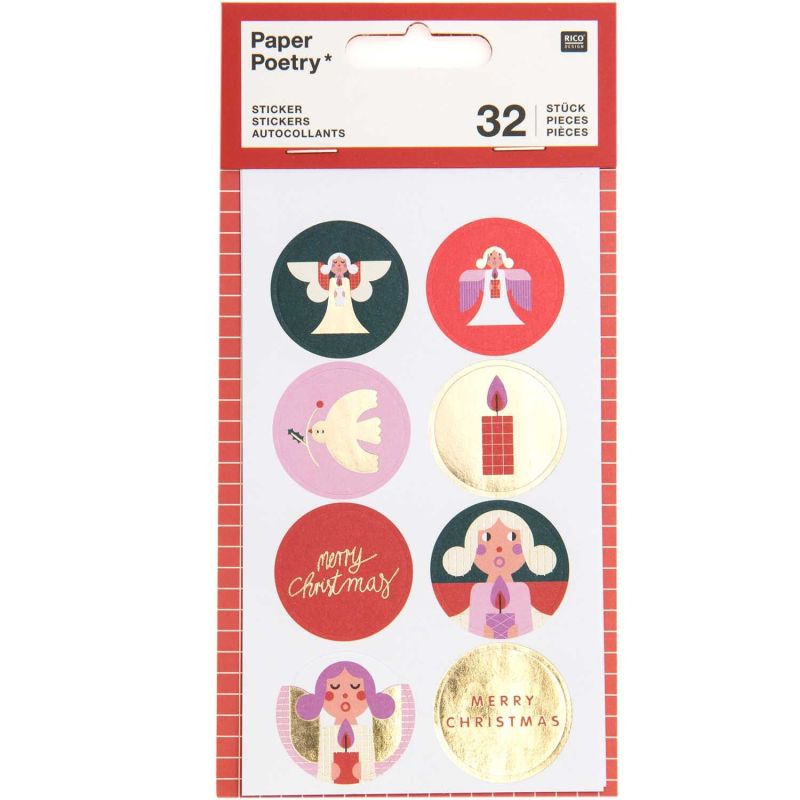 Paper Poetry Sticker Eiskristalle gold-silber 4 Bogen | 2981956