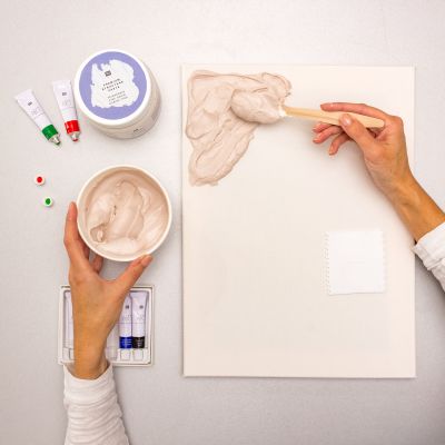 Anleitung Leinwand mit Strukturpaste und Acrylfarben gestalten günstig online kaufen